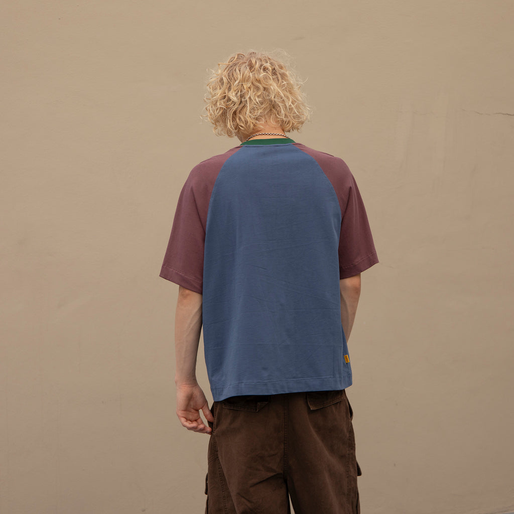 filthy® raglan tee (navy/burgundy) – the filthy project®